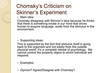 A review of bf skinner's verbal behaviour | PPTX