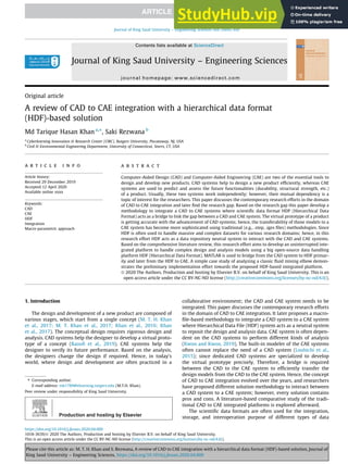 A Review Of CAD To CAE Integration With A Hierarchical Data Format (HDF)-Based Solution | PDF