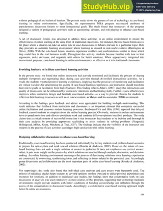 A review of case-based learning practices in an online MBA program A program-level case study ...