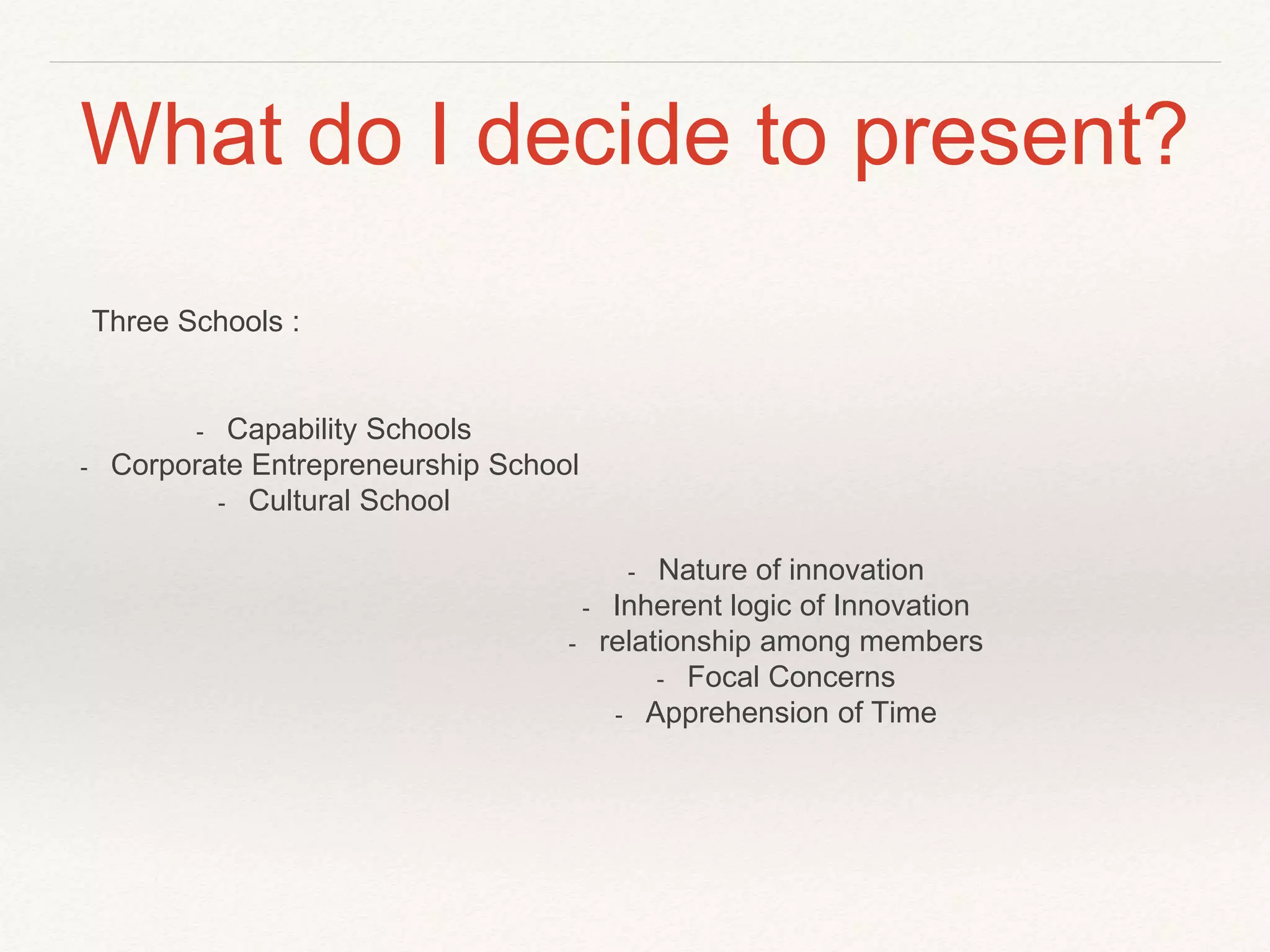 A review of contemporary innovation a schumpeterian perspective | PPTX