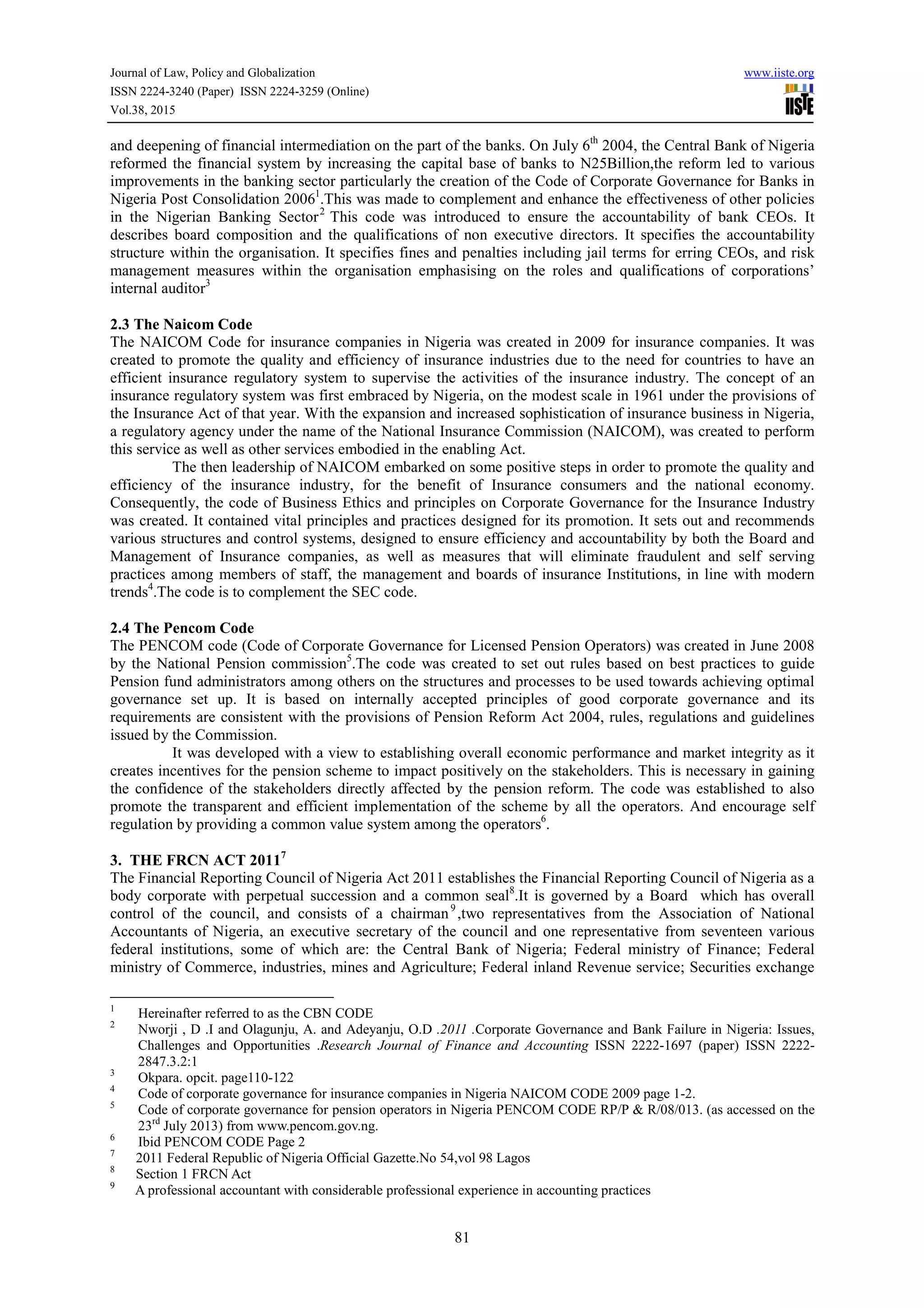 A review of corporate governance codes and best practices in | PDF