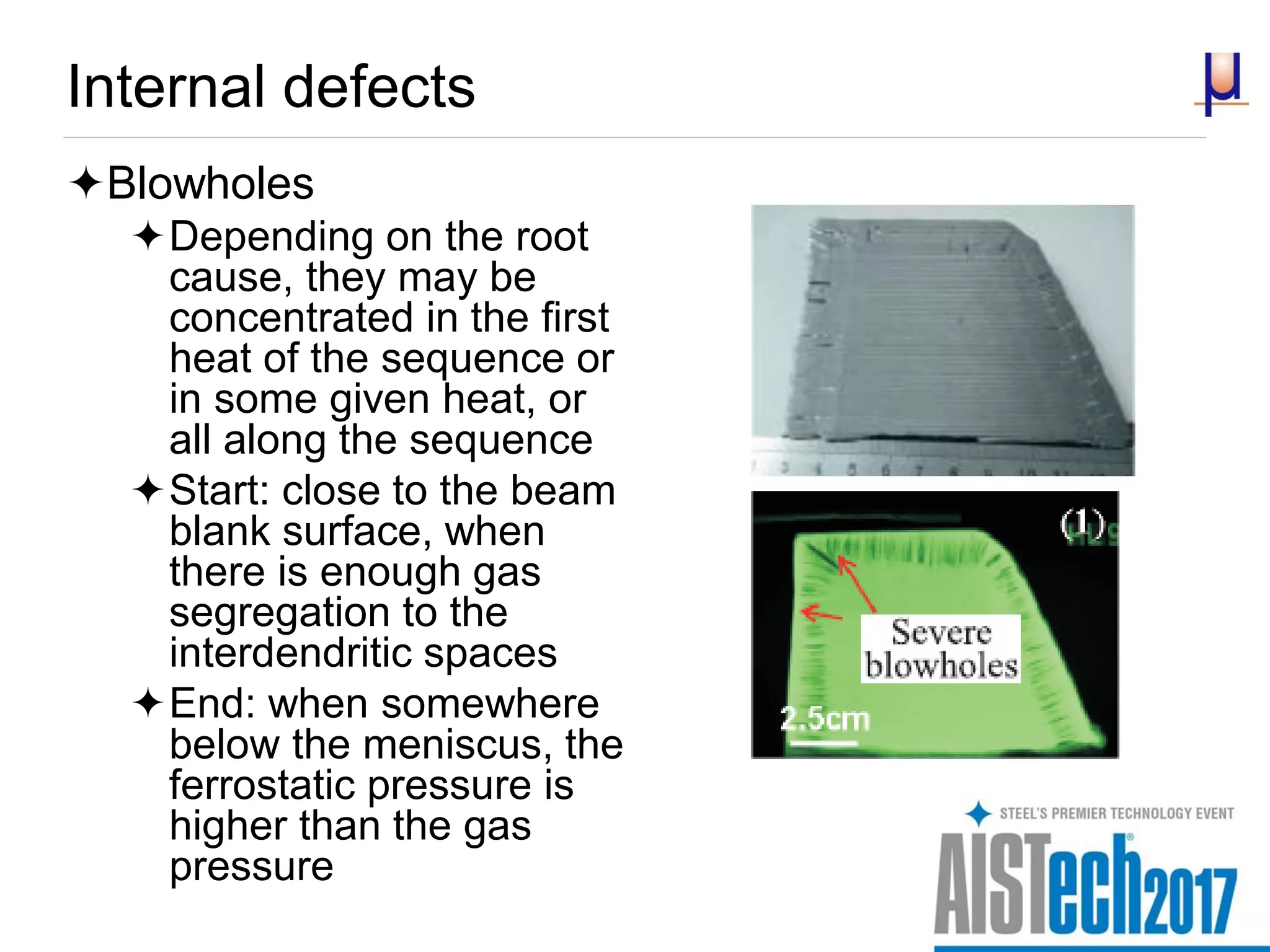 A review of defects in beam blank casting and the measures proposed for ...