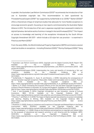 A Review Of Empirical Evidence On Copyright Exceptions | PDF