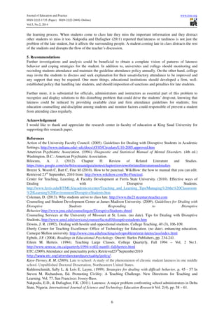 A review of factors associated with student’s lateness bahavior and ...