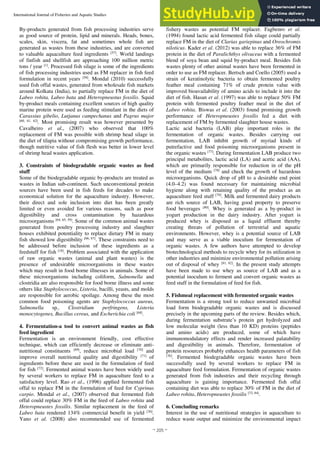 A Review Of Fish Meal Replacement With Fermented Biodegradable Organic ...