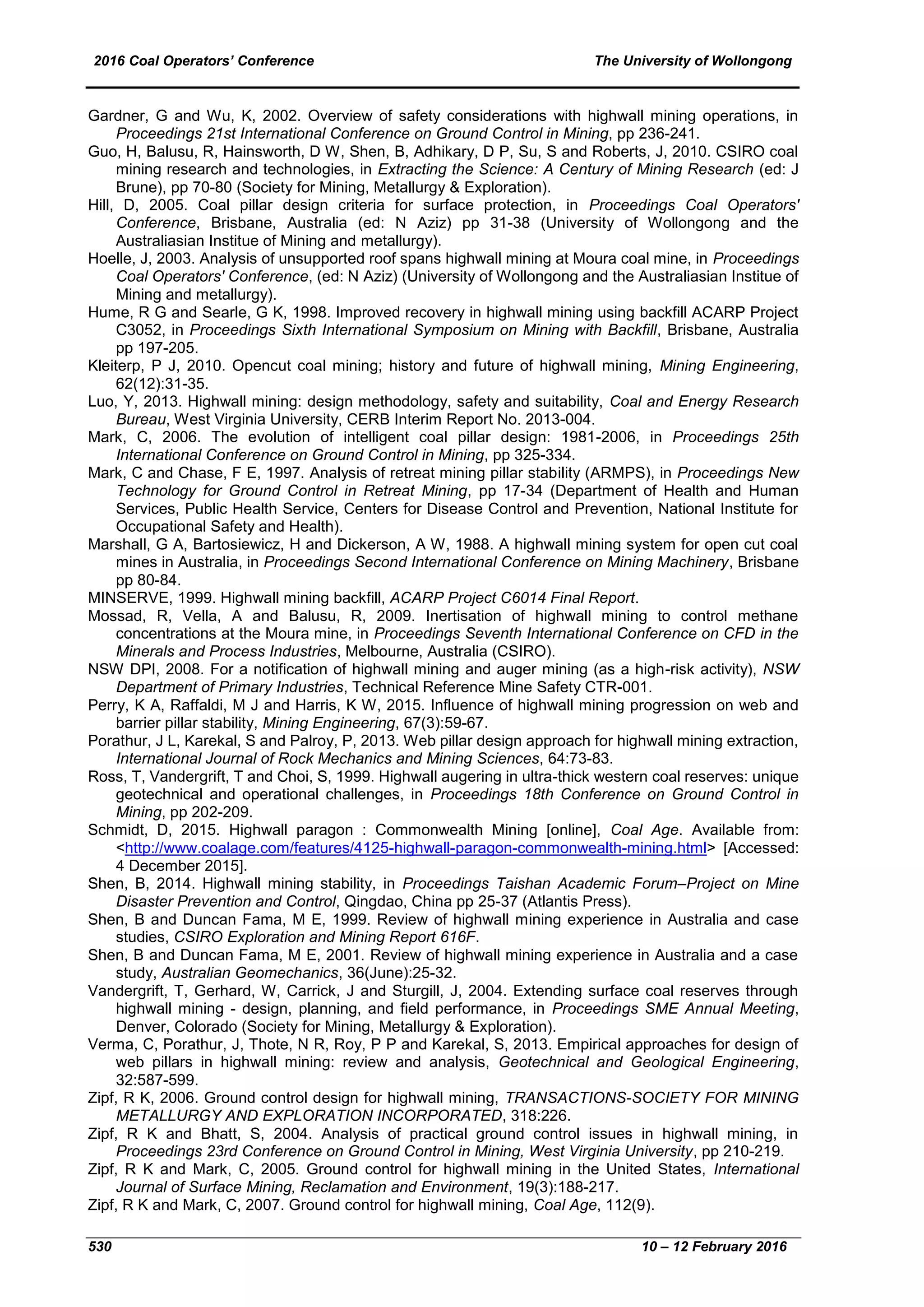 A review of highwall mining experience and practice | PDF | Geology ...