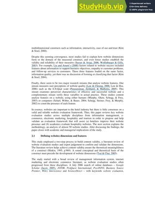 A Review Of Hospitality Website Design Frameworks | PDF