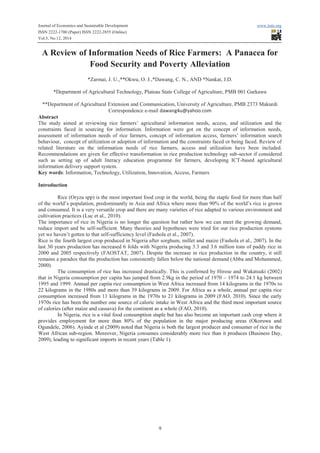 A review of information needs of rice farmers | PDF | Agriculture | Industries