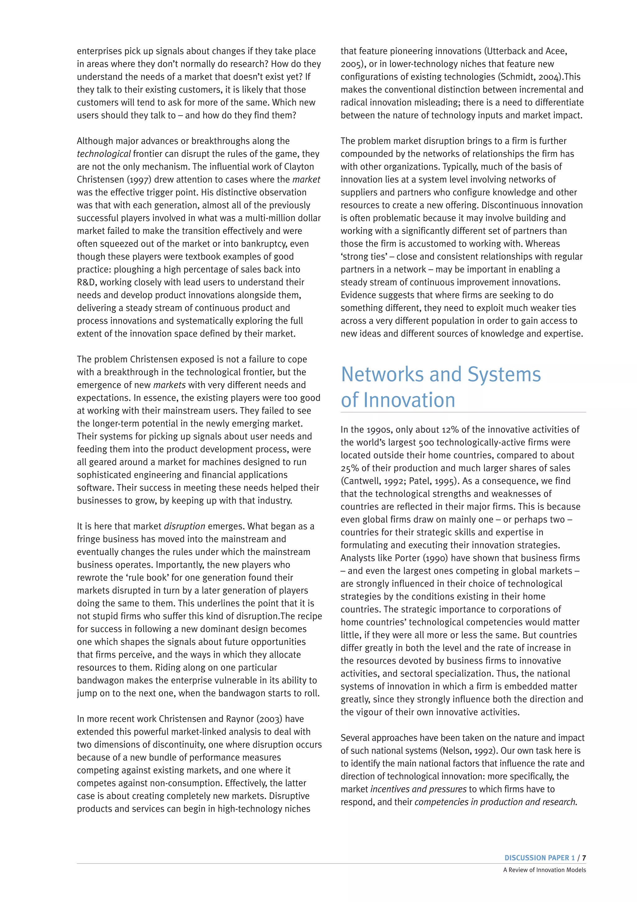 A review of innovation models | PDF