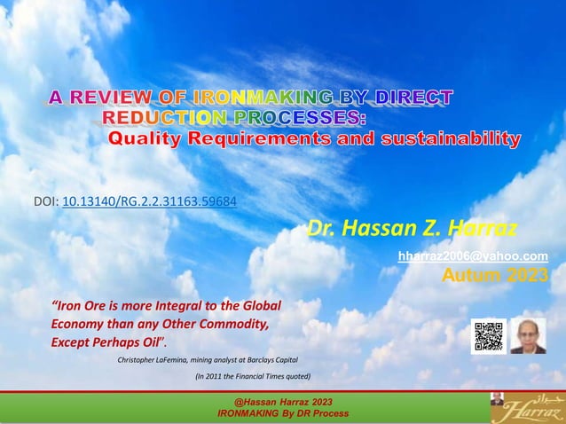 A REVIEW OF IRONMAKING BY DIRECT REDUCTION PROCESSES.pdf | Chemistry ...