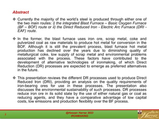 A REVIEW OF IRONMAKING BY DIRECT REDUCTION PROCESSES.pdf | Chemistry ...