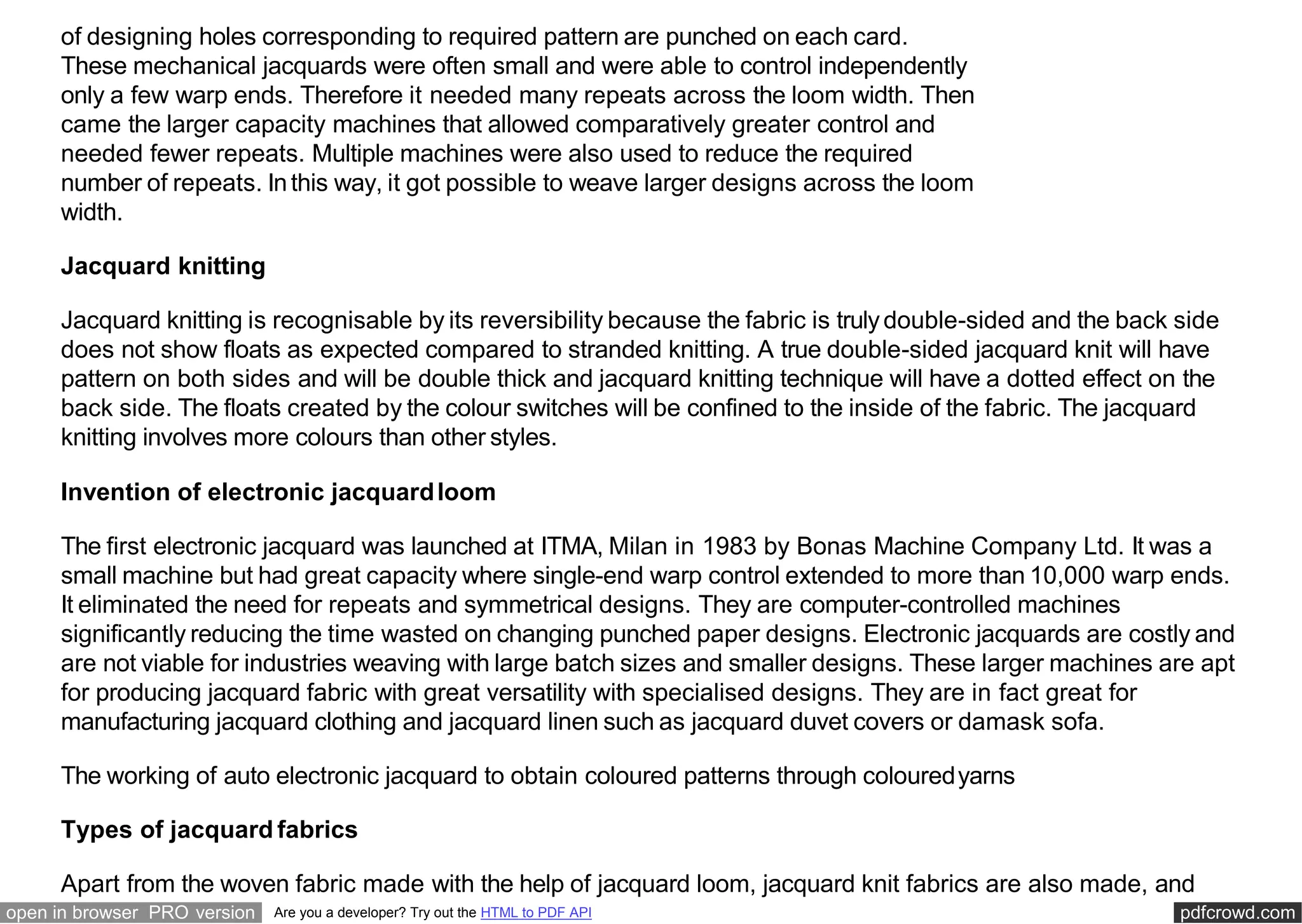 A review of jacquard fabric | PDF