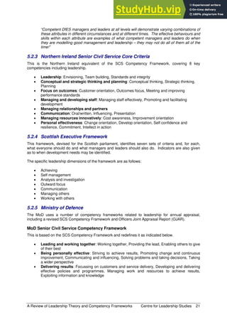 A Review Of Leadership Theory And Competency Frameworks | PDF