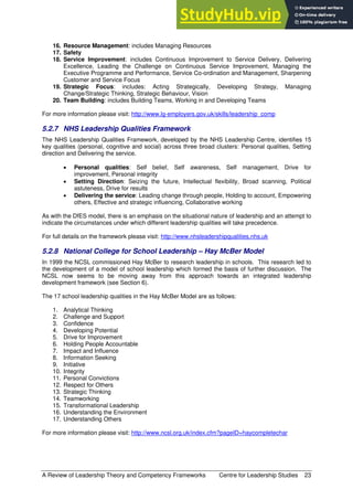 A Review Of Leadership Theory And Competency Frameworks | PDF