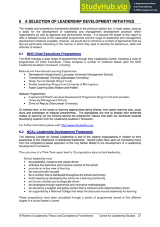 A Review Of Leadership Theory And Competency Frameworks | PDF