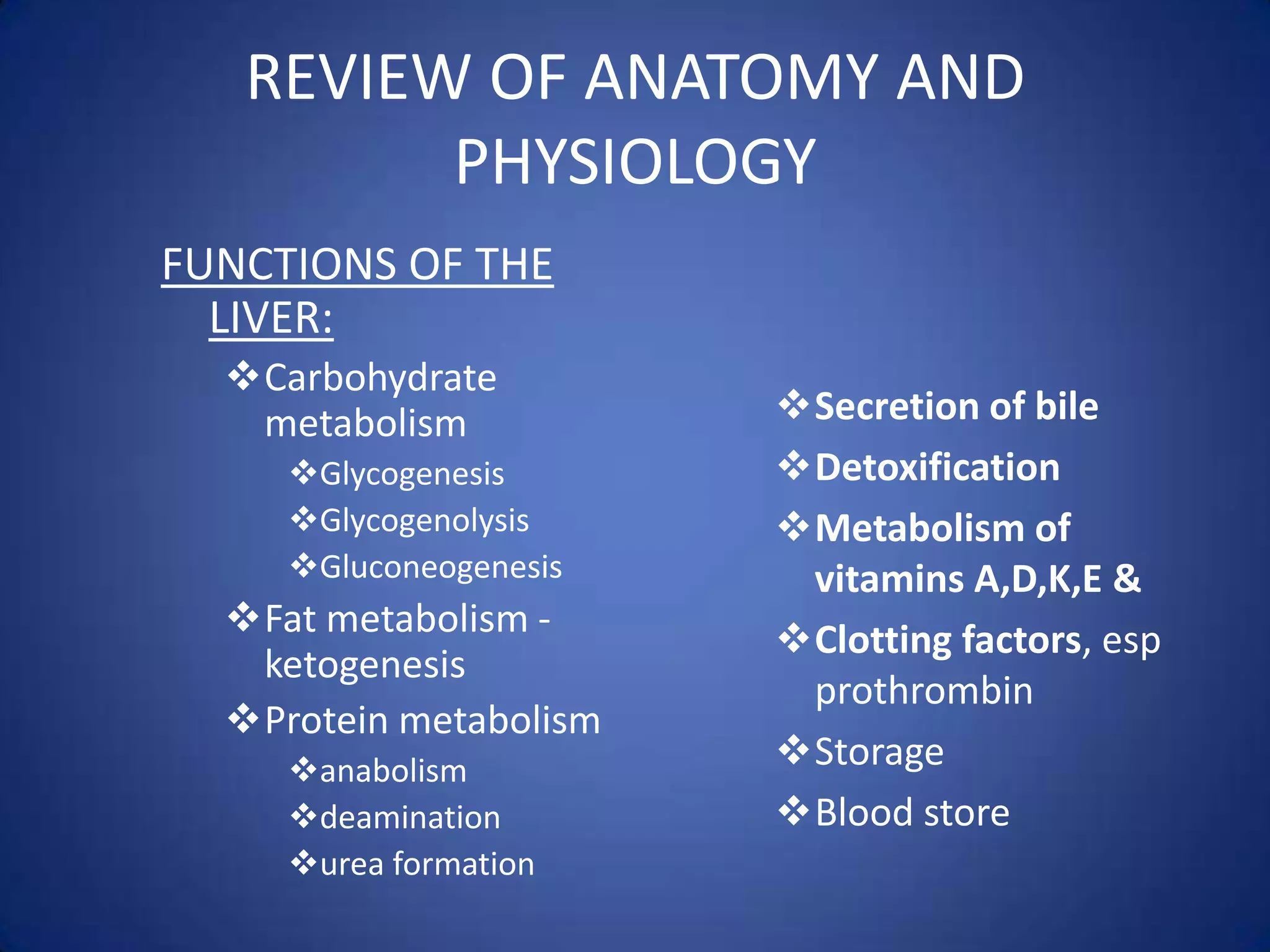 A review of liver anatomy and physiology for anesthesiologists | PPTX ...
