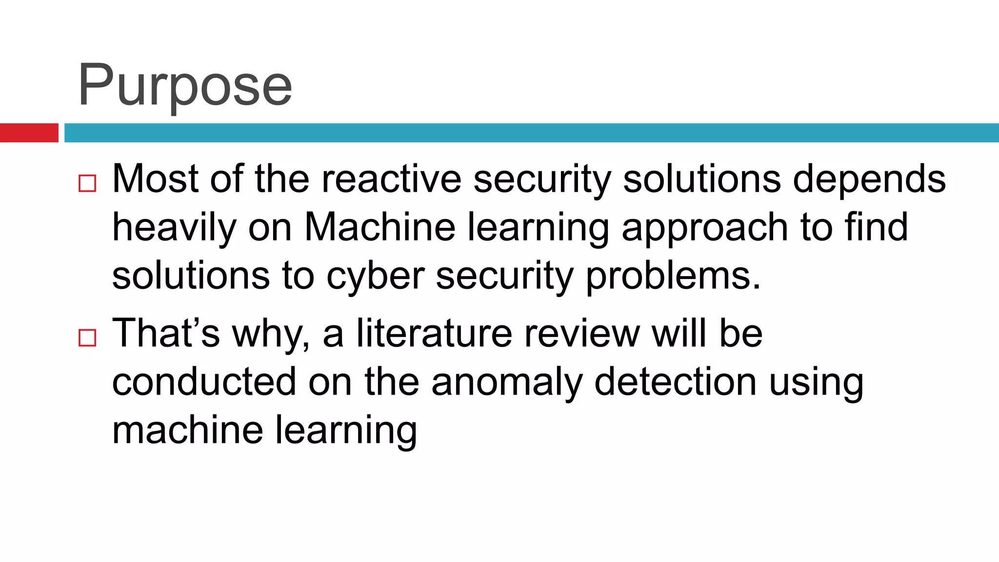 A Review Of Machine Learning Based Anomaly Detection Pptx Computer