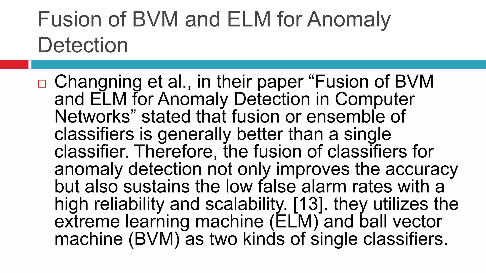 A Review Of Machine Learning Based Anomaly Detection Ppt