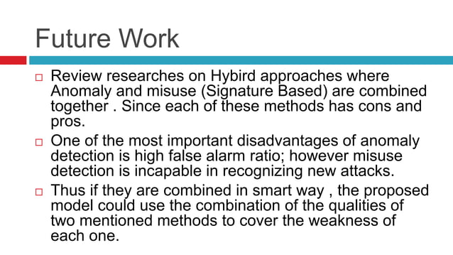 A Review Of Machine Learning Based Anomaly Detection Ppt