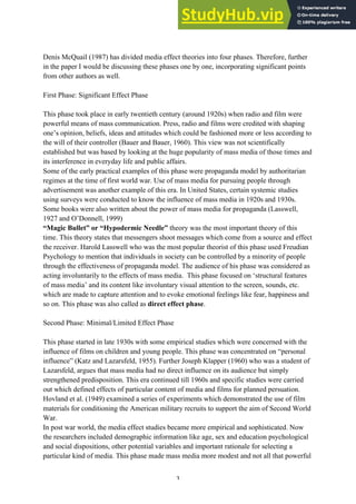 A Review Of Media Effect Theories And Their Extension To Digital Media ...