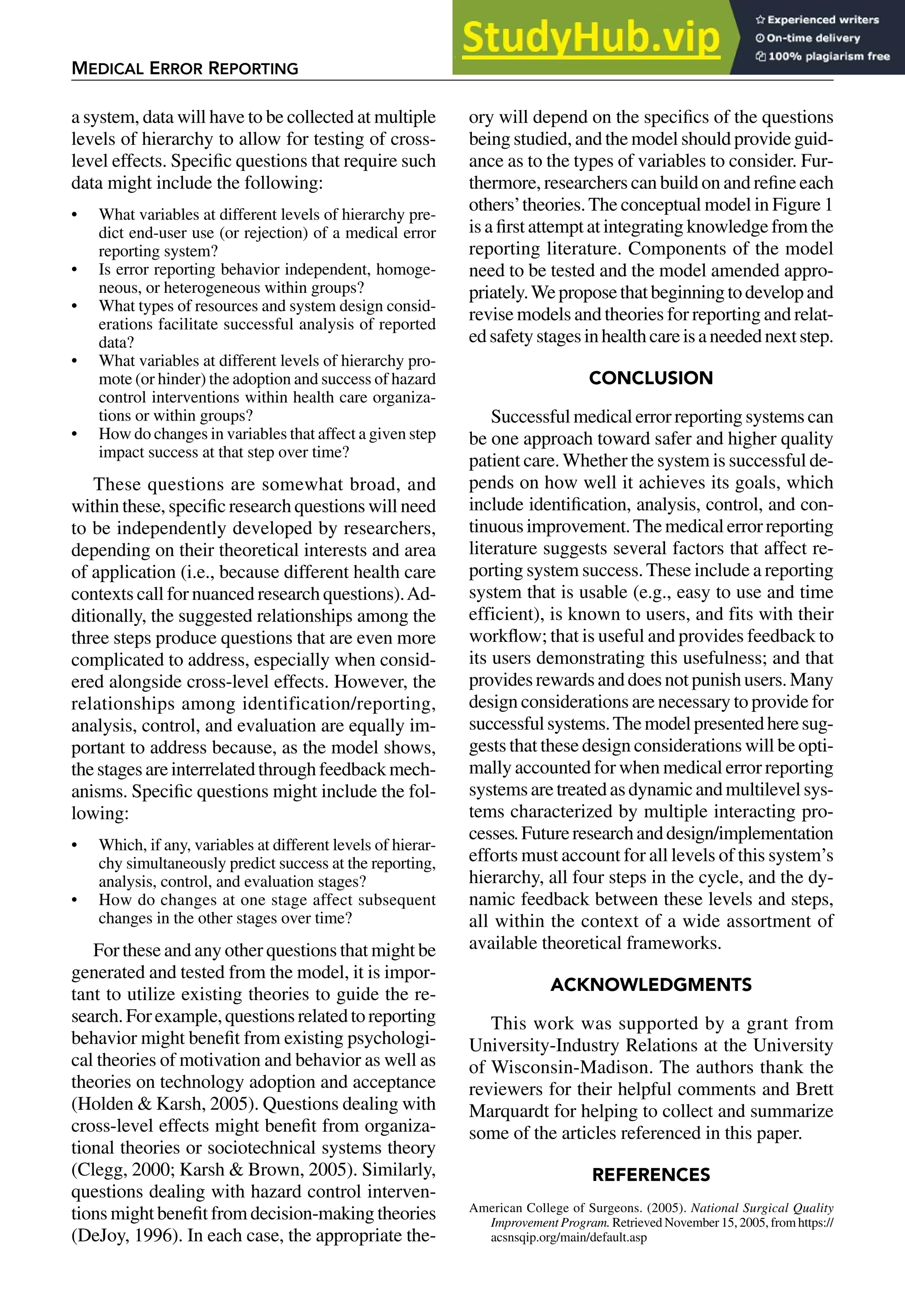 A Review Of Medical Error Reporting System Design Considerations And A ...