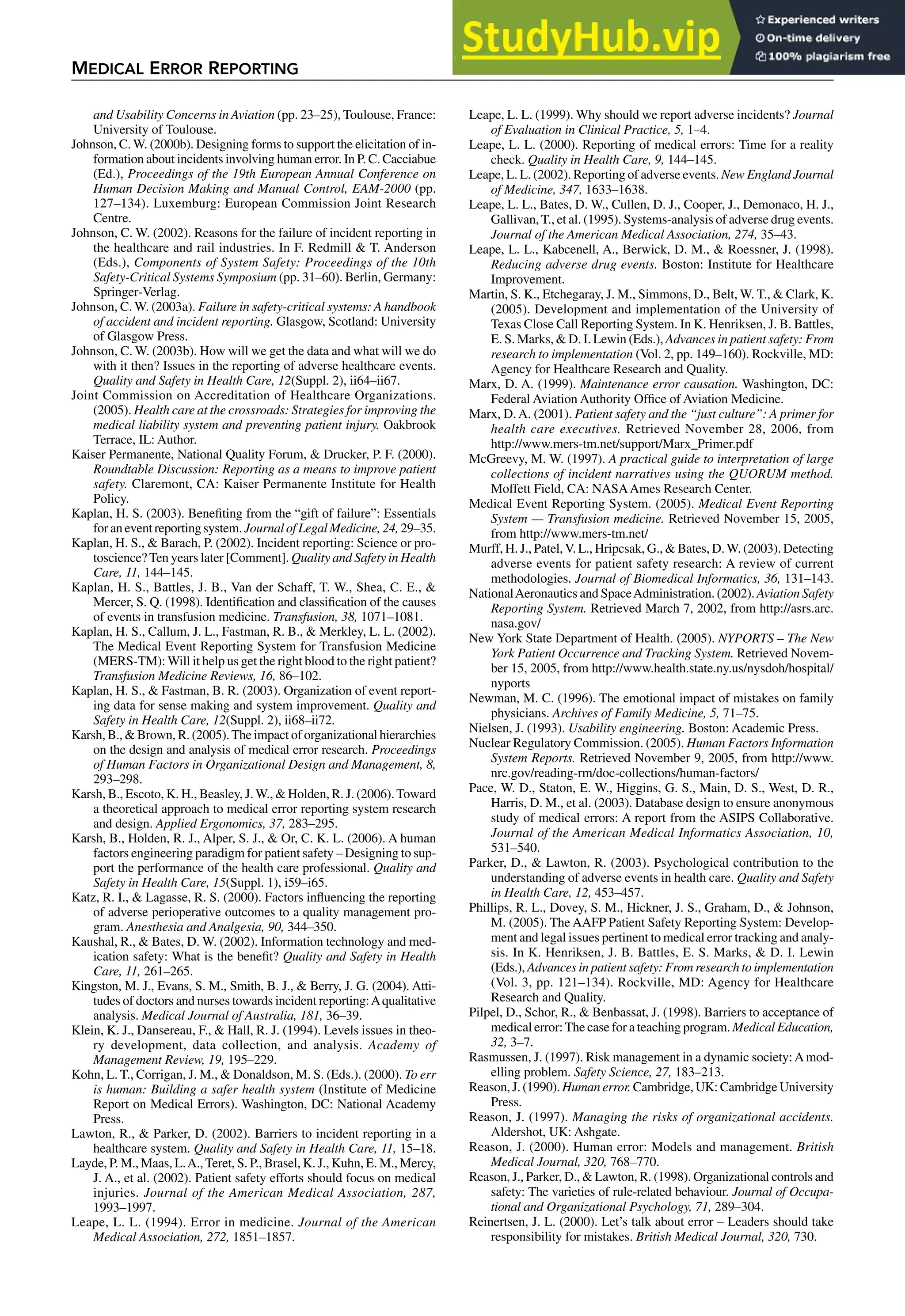 A Review Of Medical Error Reporting System Design Considerations And A ...