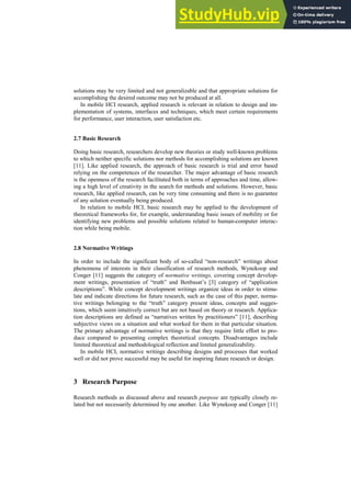 A Review Of Mobile HCI Research Methods | PDF