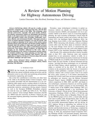 A Review Of Motion Planning For Highway Autonomous Driving | PDF