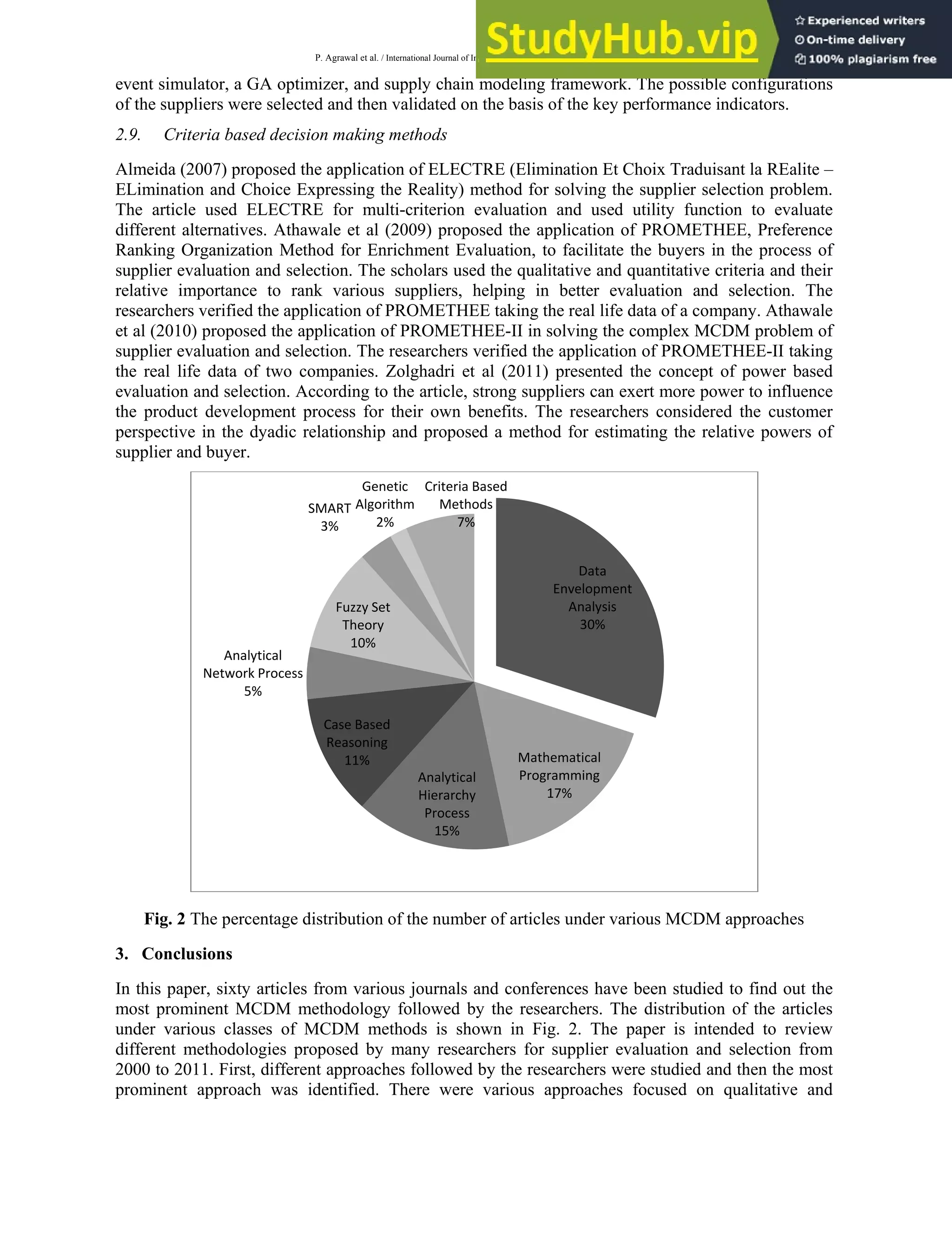 A Review Of Multi-Criteria Decision Making Techniques For Supplier ...