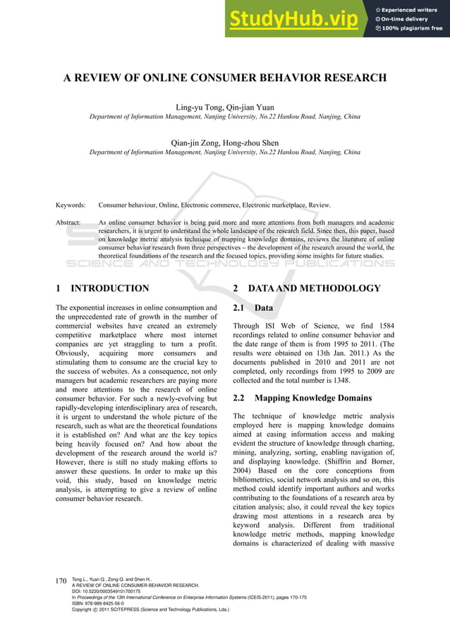 A Review Of Online Consumer Behavior Research | PDF