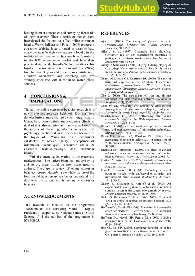 A Review Of Online Consumer Behavior Research | PDF