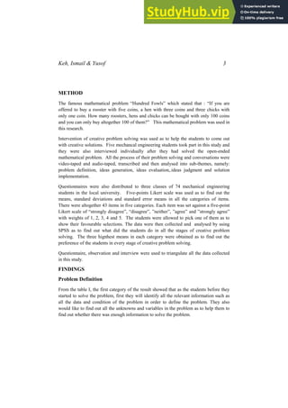 A Review Of Open-Ended Mathematical Problem | PDF