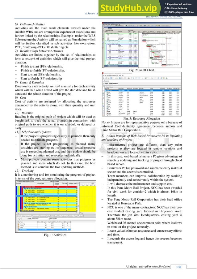 A Review Of Planning Scheduling Of A Pune Metro Rail Project Using Primavera P6 Web ...