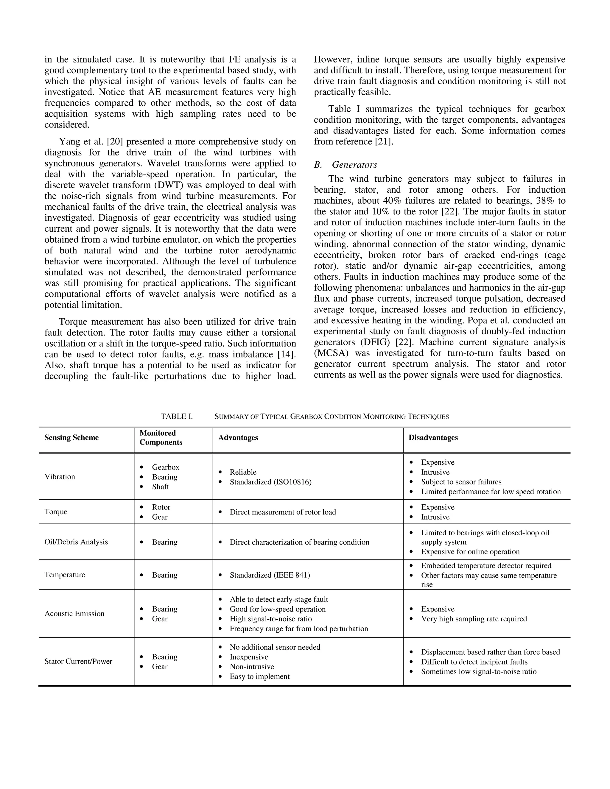 A Review Of Recent Advances In Wind Turbine Condition Monitoring And
