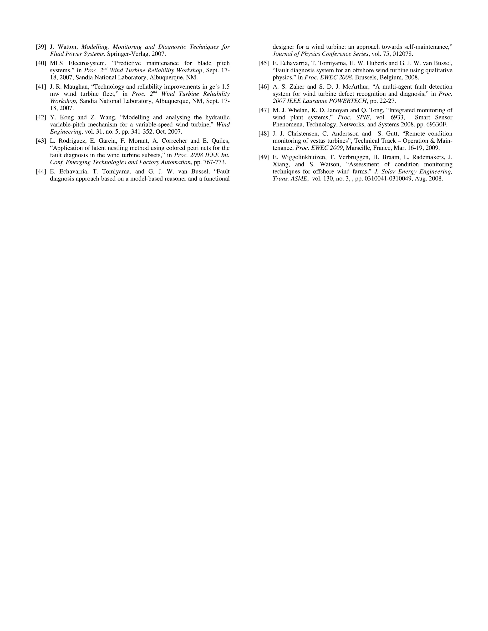 A Review Of Recent Advances In Wind Turbine Condition Monitoring And