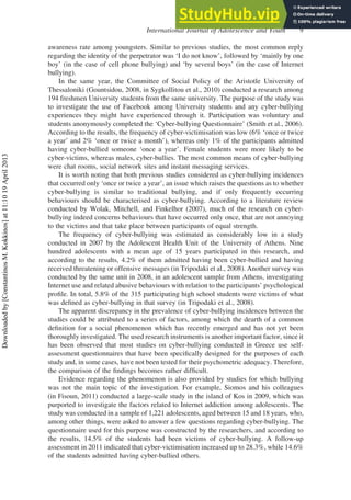 A Review Of Research On Cyber-Bullying In Greece | PDF | Internet ...