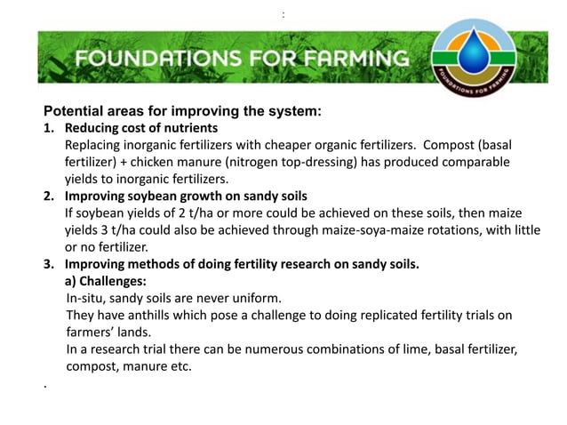 A review of research with the “foundations for farming system” of ...