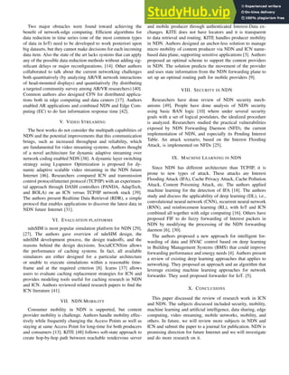 A Review Of Research Works In Named Data Networking And Information Centric Networking | PDF