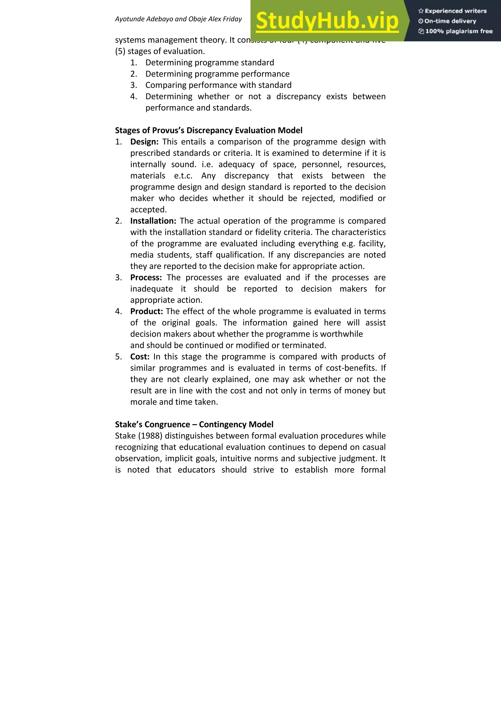 A Review Of Scientific And Humanistic Approaches In Curriculum Evaluation | PDF