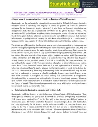 A Review Of Second Language Teaching And Learning Through Short Fiction And Communicative ...