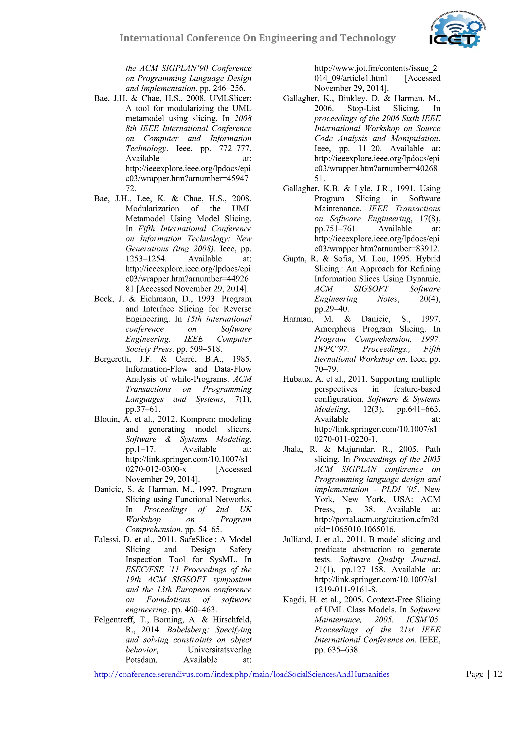 A review of slicing techniques in software engineering | PDF