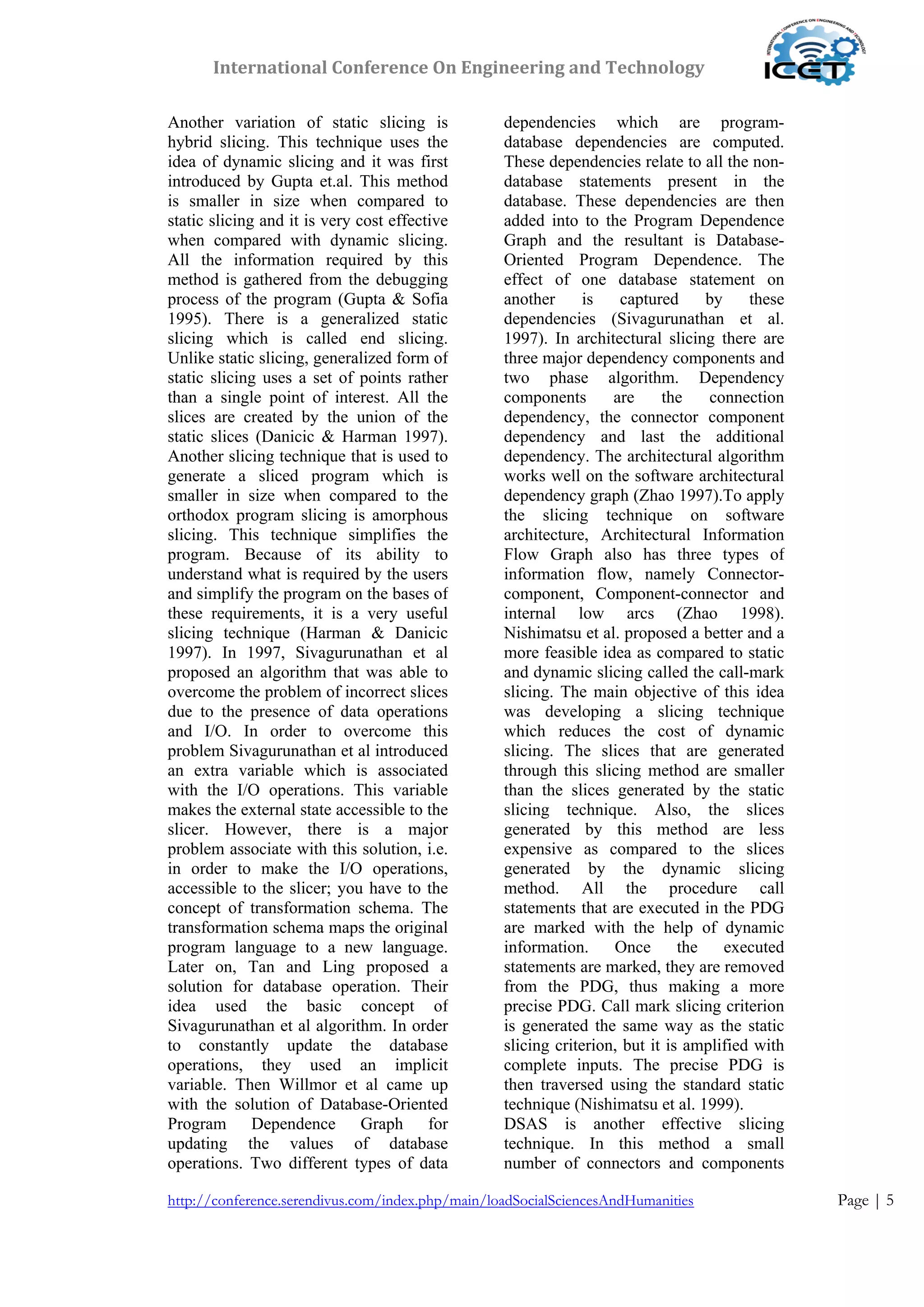 A review of slicing techniques in software engineering | PDF