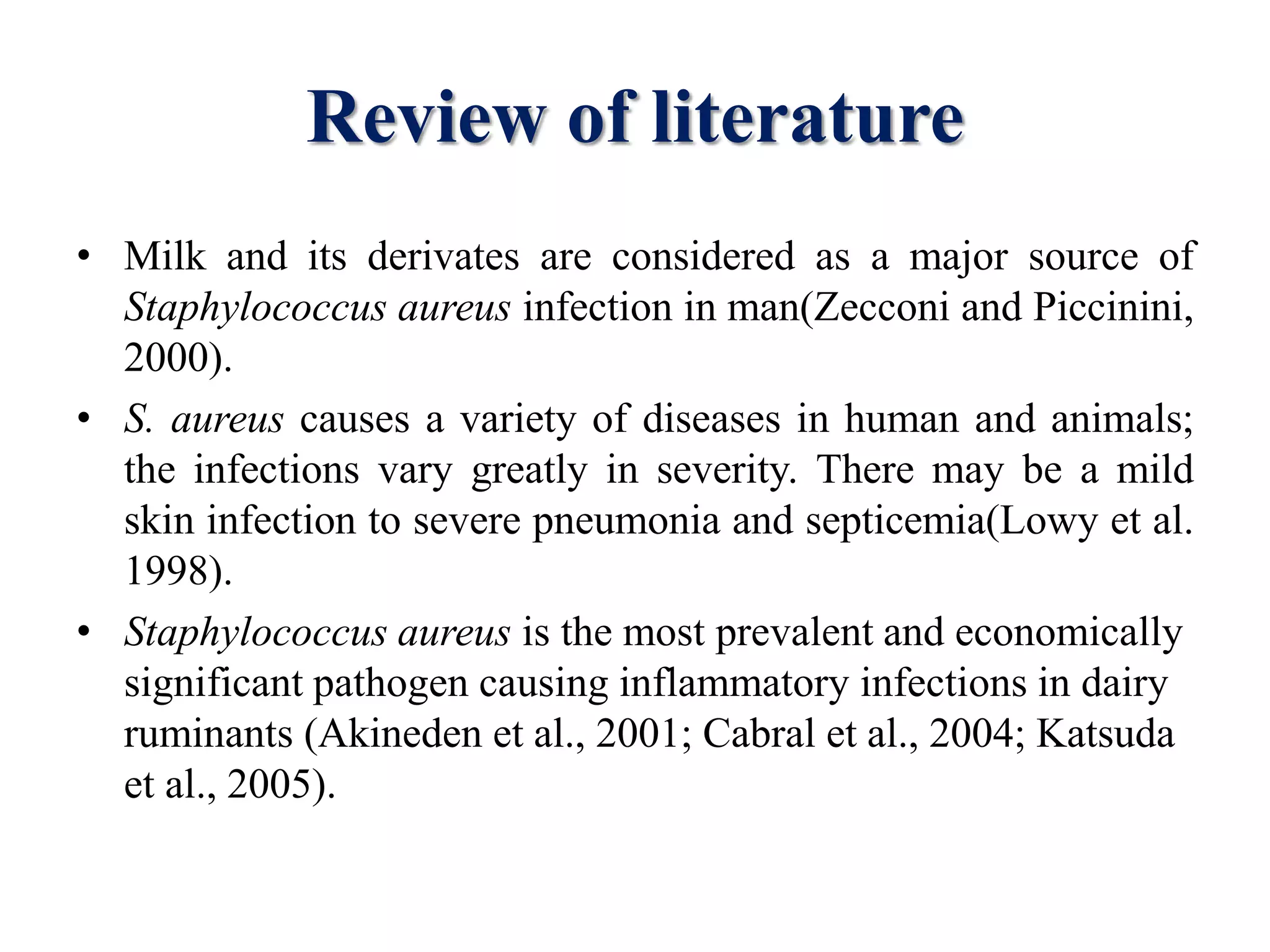 A Review Of Staphylococcus Aureus Prevalence From Raw Pptx