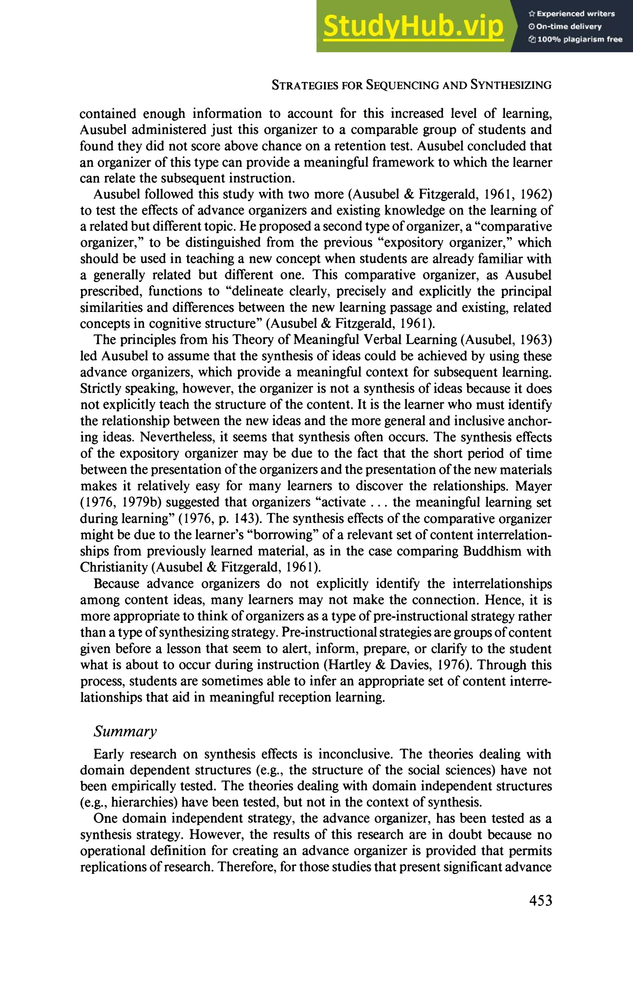 A Review Of Strategies For Sequencing And Synthesizing Instruction | PDF