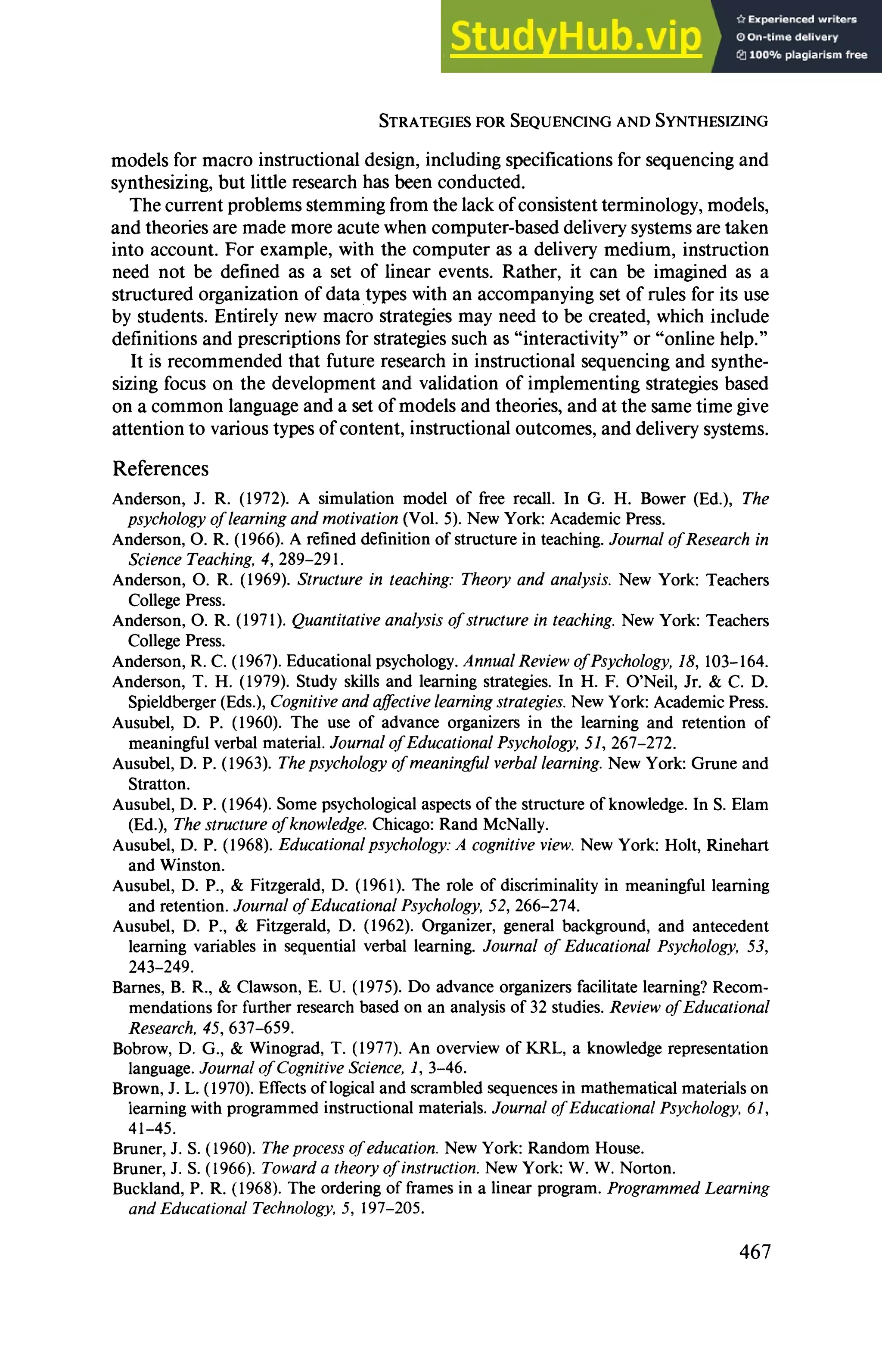 A Review Of Strategies For Sequencing And Synthesizing Instruction | PDF