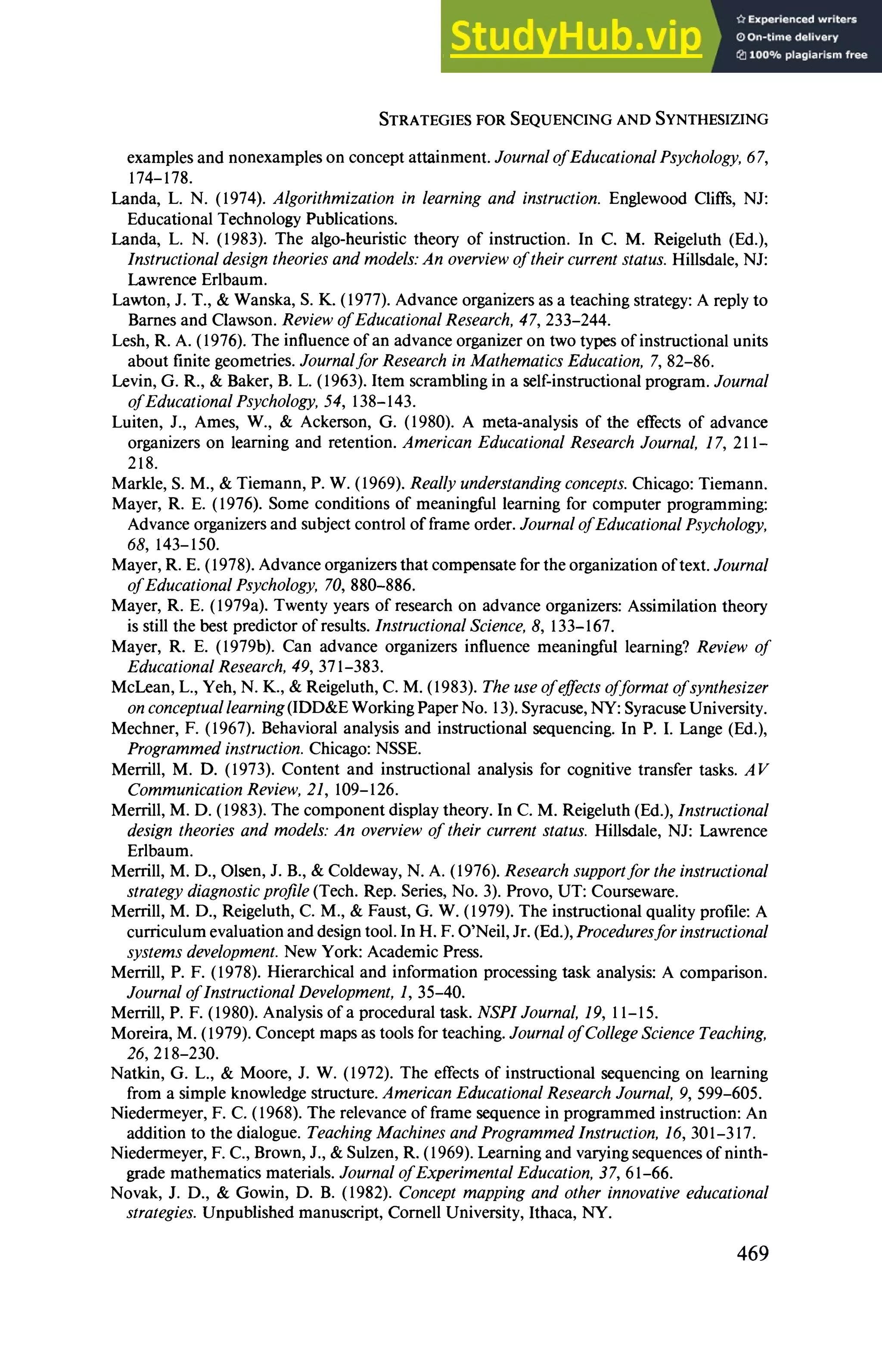 A Review Of Strategies For Sequencing And Synthesizing Instruction | PDF