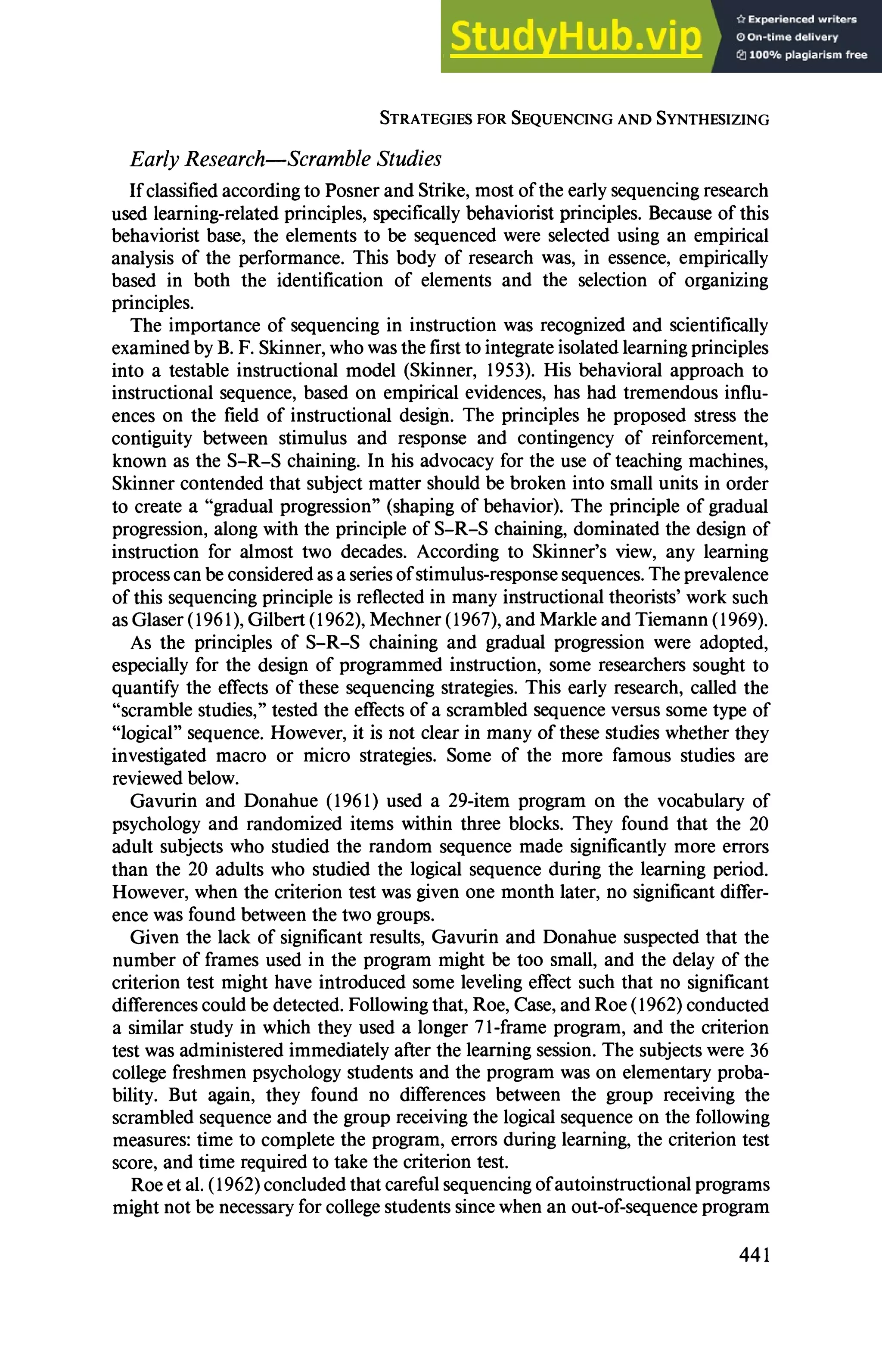 A Review Of Strategies For Sequencing And Synthesizing Instruction | PDF