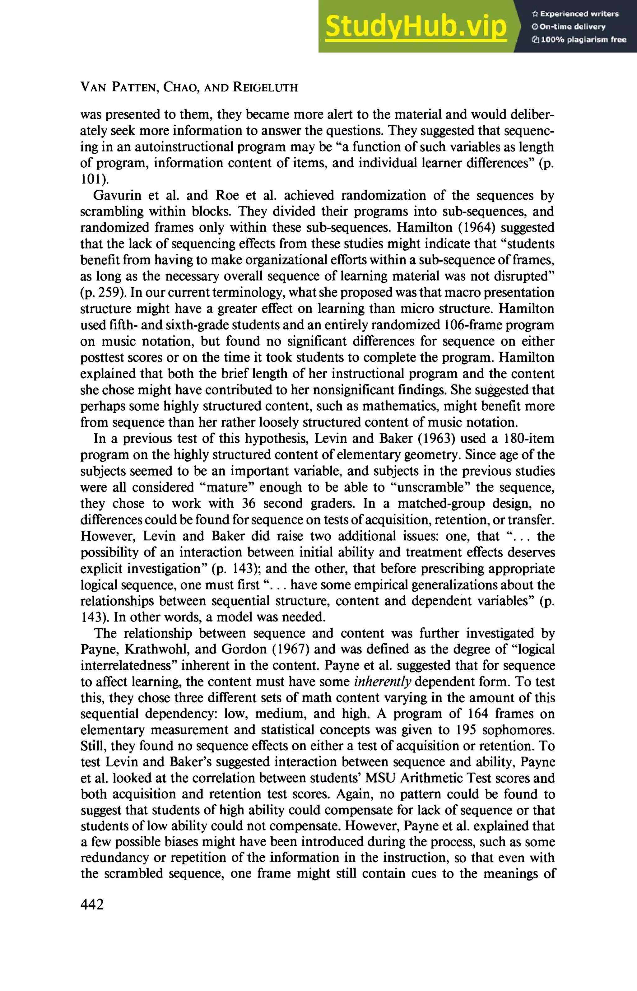 A Review Of Strategies For Sequencing And Synthesizing Instruction | PDF