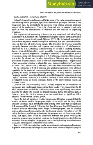 A Review Of Strategies For Sequencing And Synthesizing Instruction | PDF