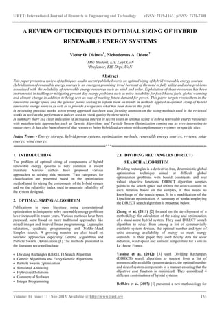 A review of techniques in optimal sizing of hybrid renewable energy ...